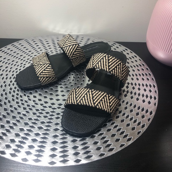 Steven By Steve Madden | Shoes | Steven Slider Black And White Sandal ...